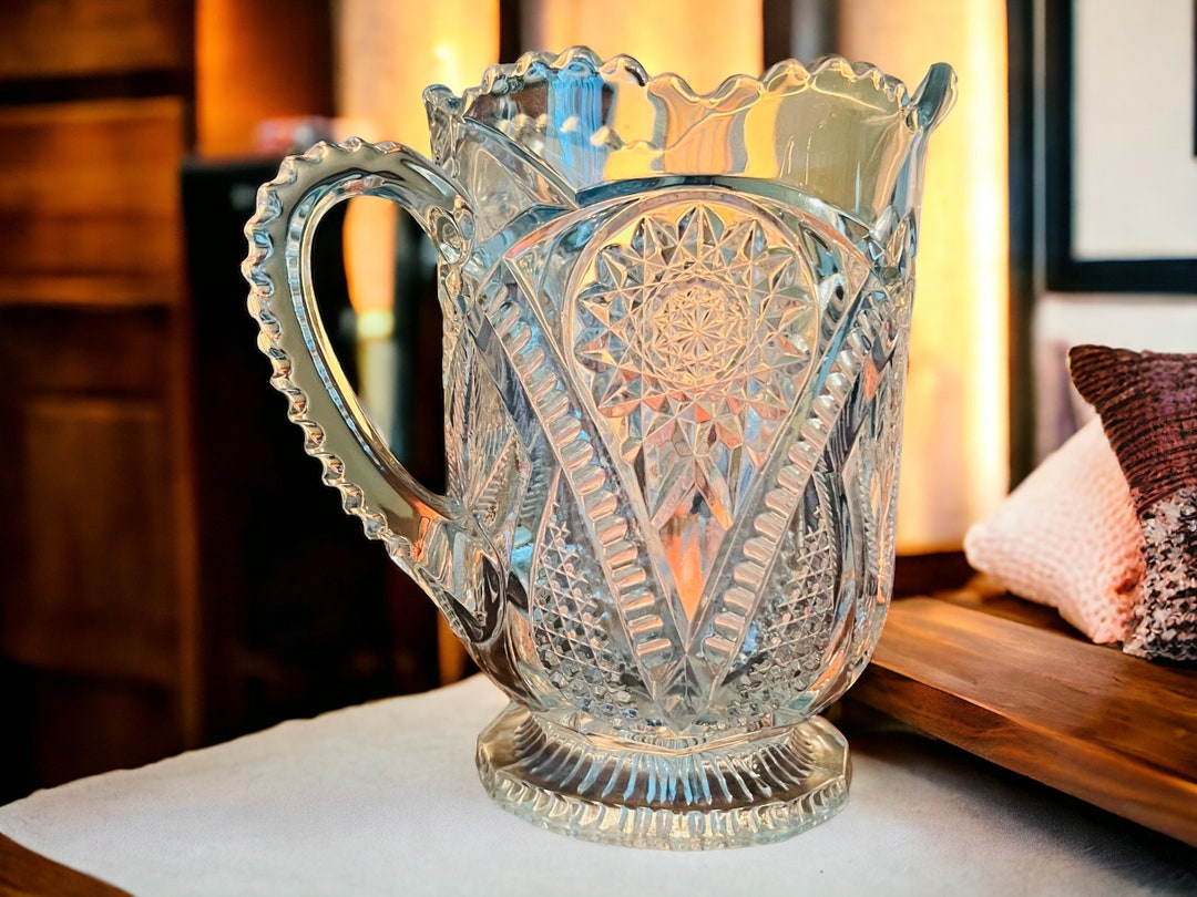 ANT Glass Fern EAPG Tarantum Pitcher | 36 Ounces | Barware - Etsy