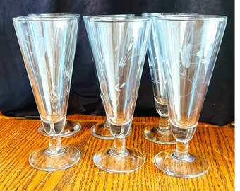 Princess House Glassware / Pilsner Crystal Stemware/ Set of 2 Glasses ...