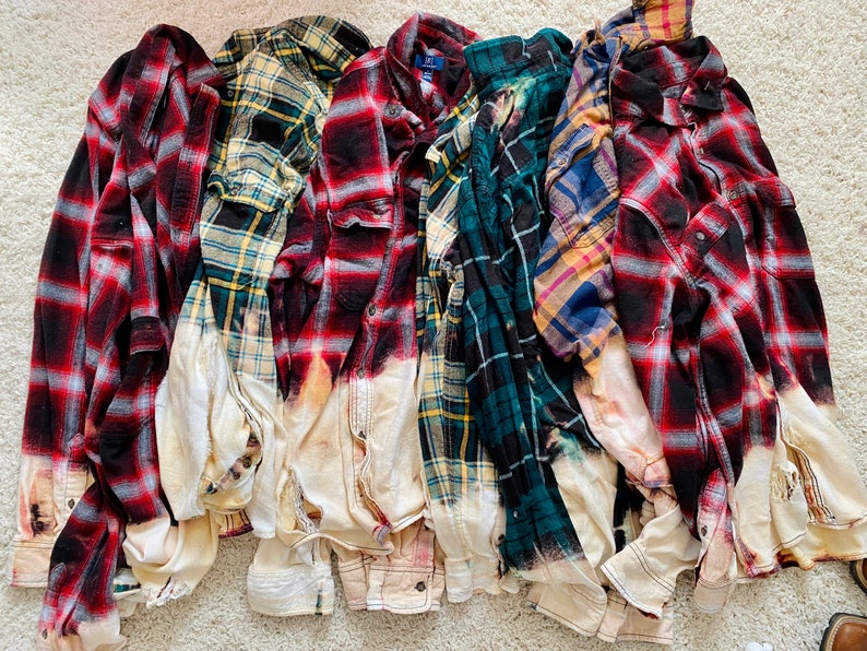 Bleached Flannels - Etsy