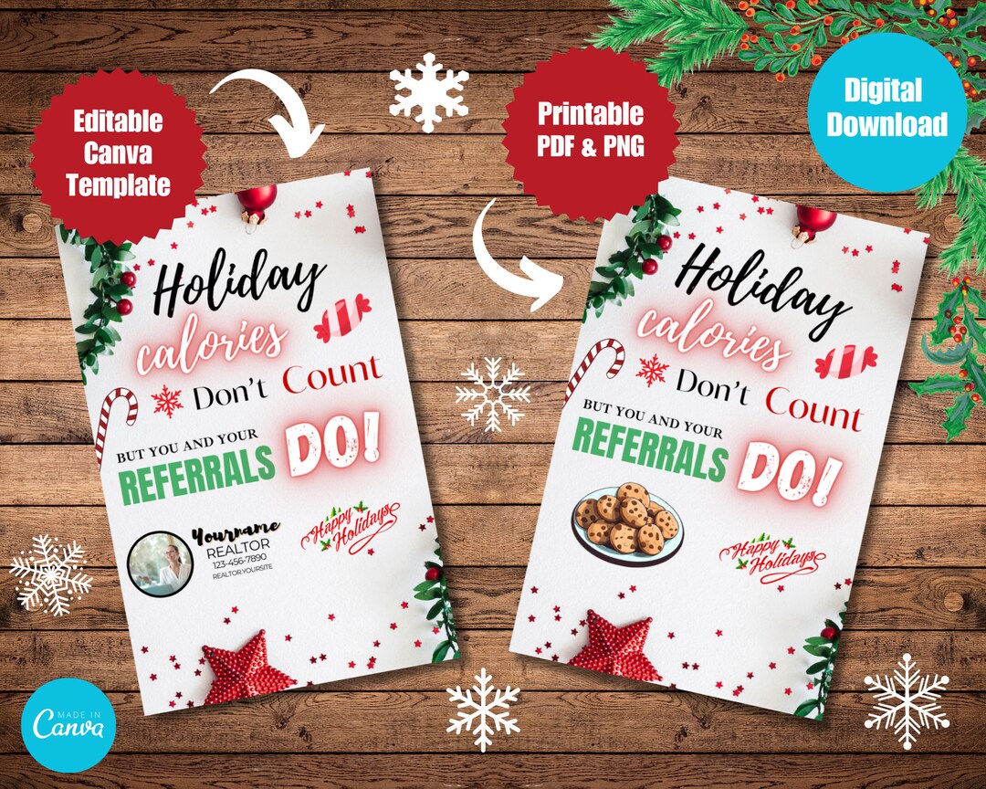Holiday Calories Don't Count CHRISTMAS GIFT TAGS Template – Holiday ...