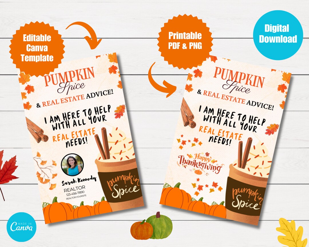 Digital PUMPKIN SPICE and Real Estate Advice Pop by TAGS – Fall ...