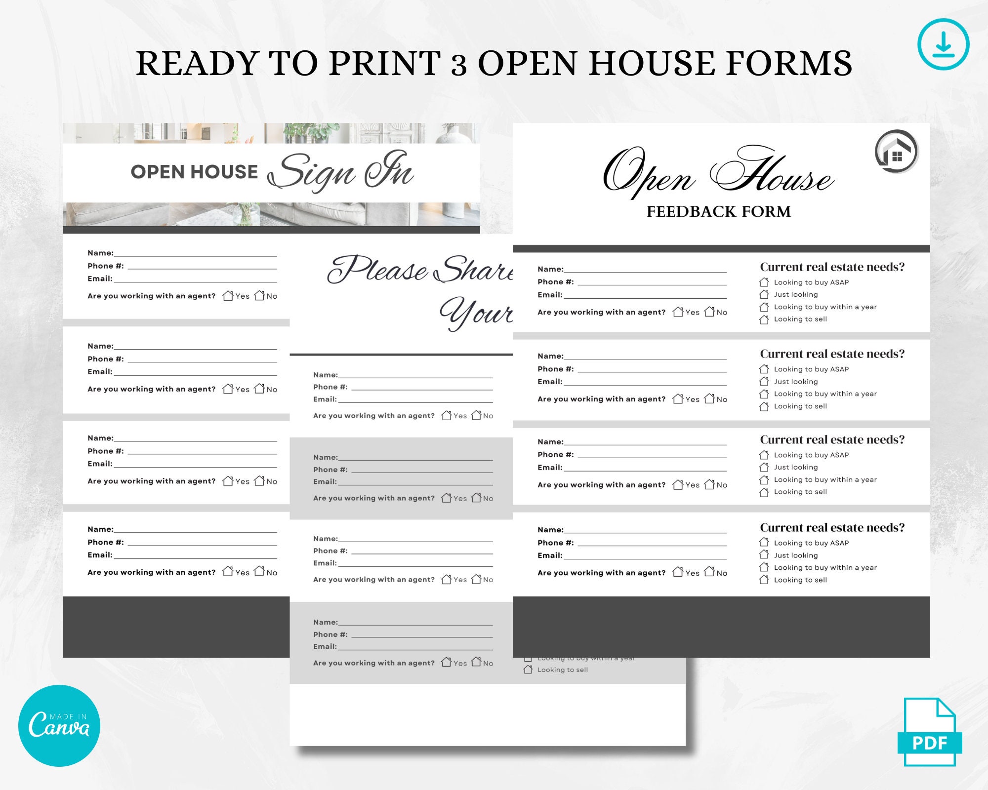 OPEN HOUSE Real Estate Sign in SHEET Downloadable Canva Template With ...