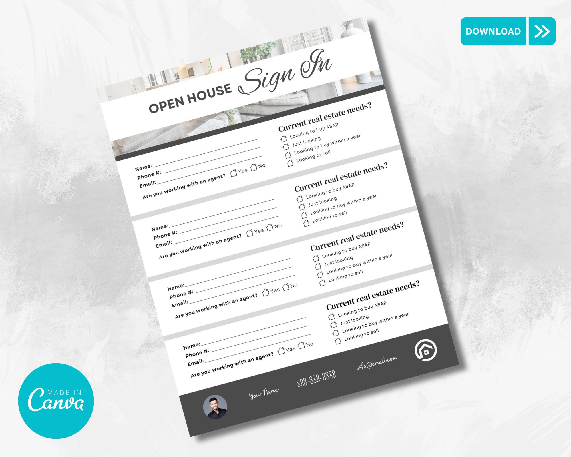 OPEN HOUSE Real Estate Sign in SHEET Downloadable Canva Template With ...