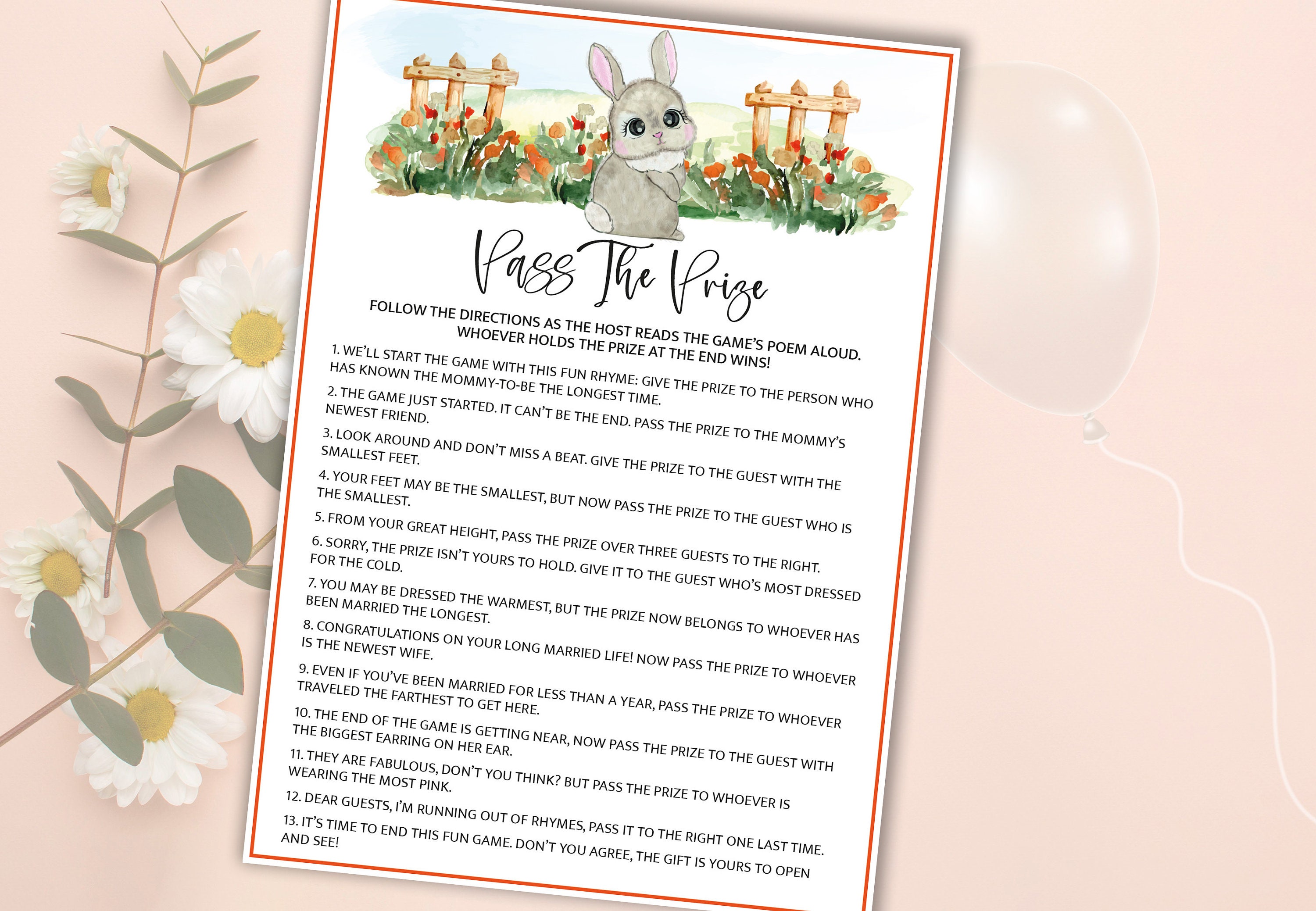 Bunny Theme Baby Shower Game Bundle | 27 Baby Shower Games | Baby ...