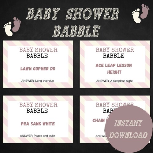 Baby Shower Mad Gab Baby Talk Game Mad Gab Baby Babble Game - Etsy