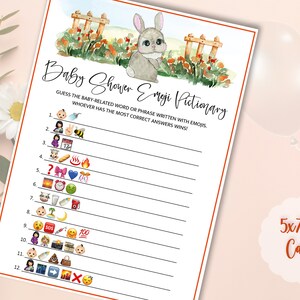 Bunny Theme Baby Shower Game Bundle | 27 Baby Shower Games | Baby ...