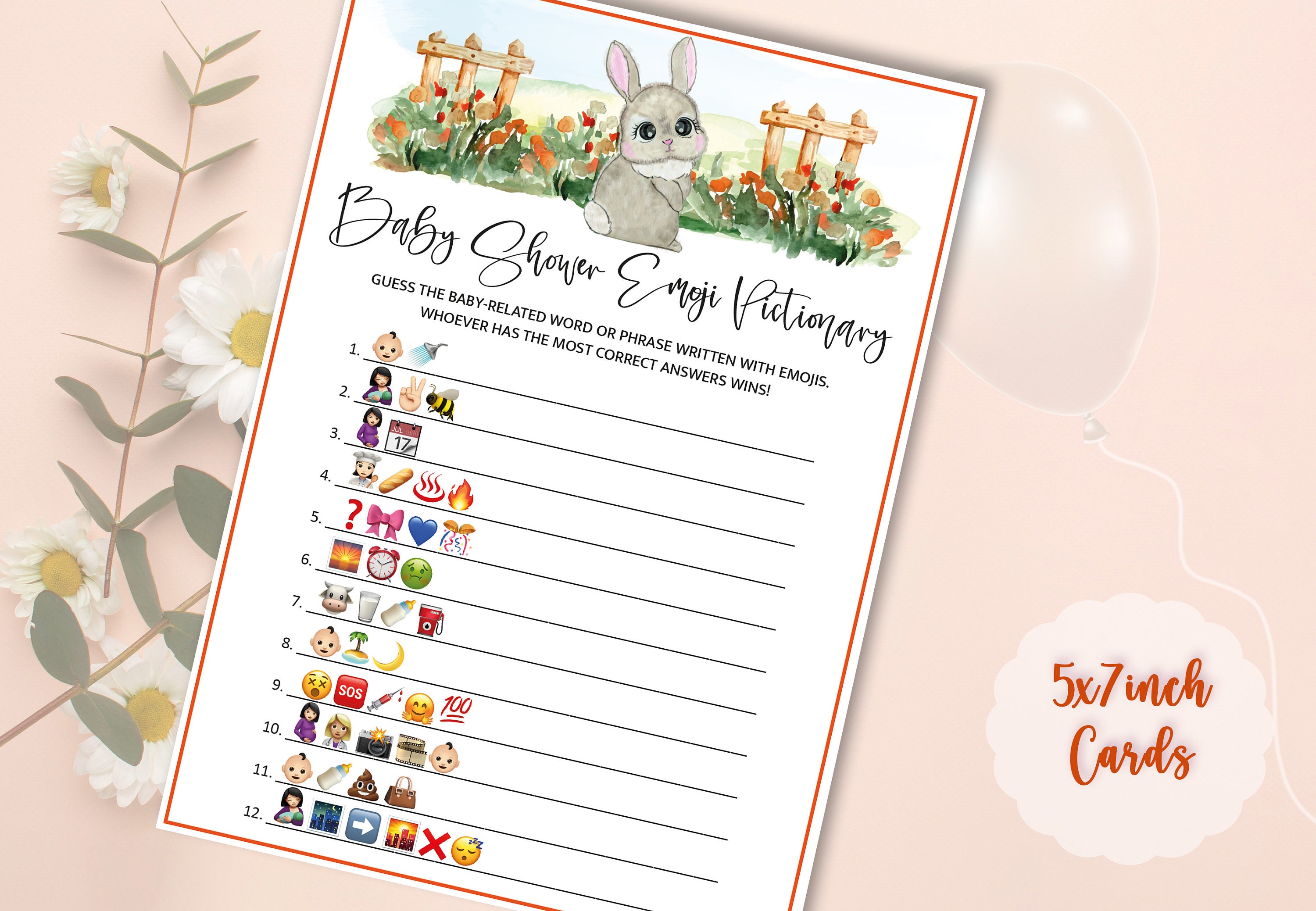 Bunny Theme Baby Shower Game Bundle | 27 Baby Shower Games | Baby ...