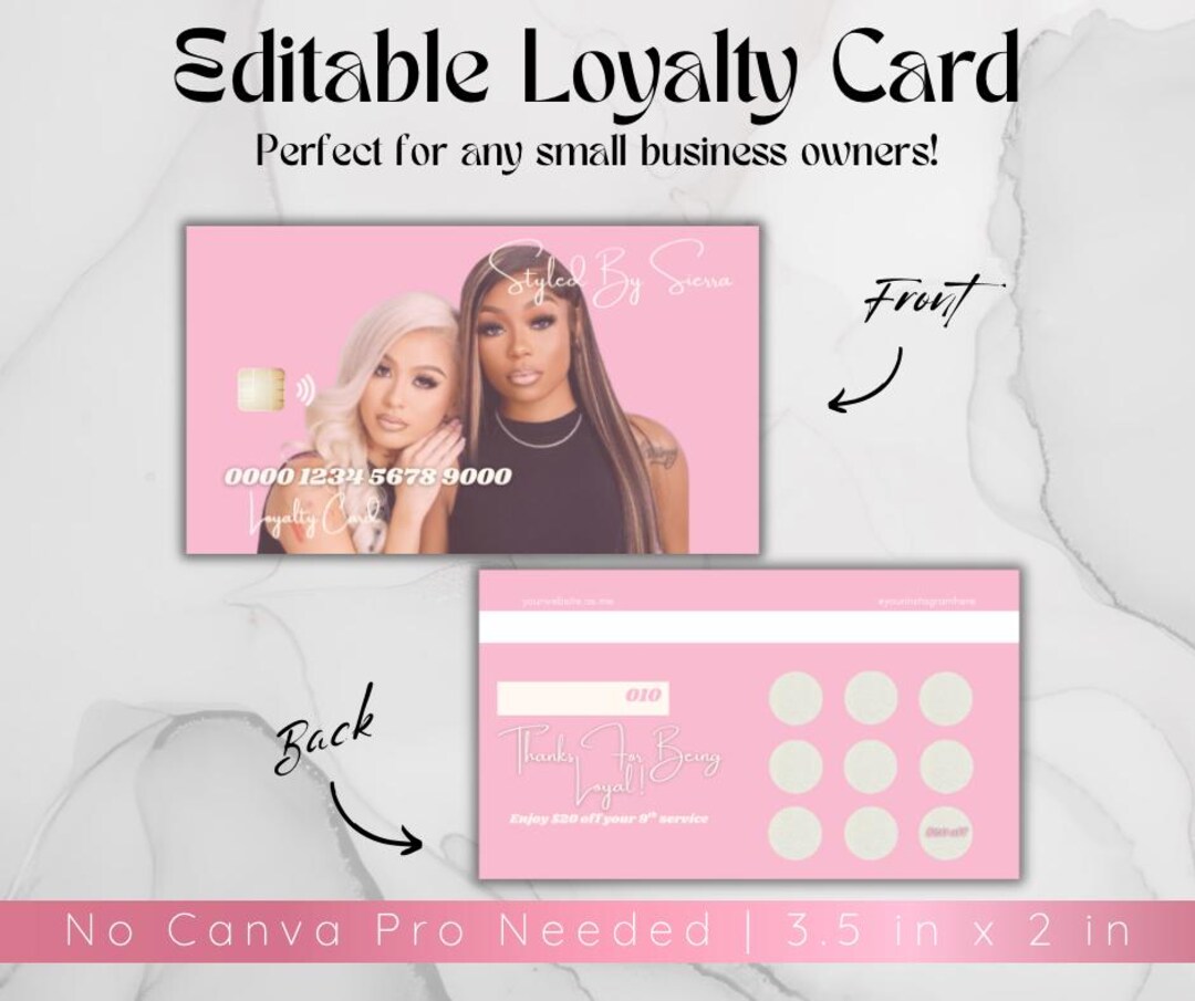 DIY Loyalty Card Template, VIP Rewards (canva, Digital Download) - Etsy