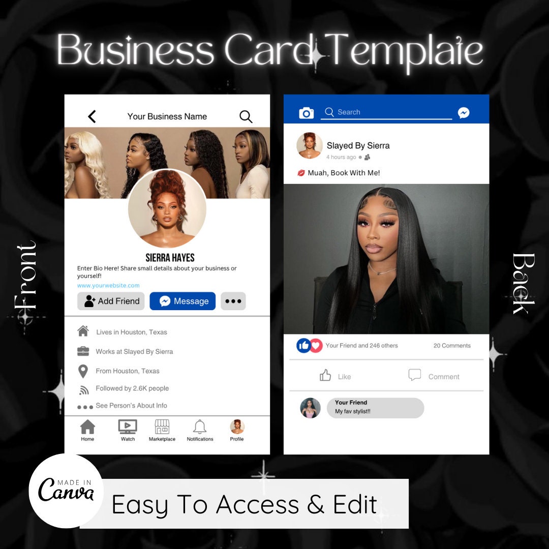 2024 Business Card, Facebook Business Card, Business Card Template ...