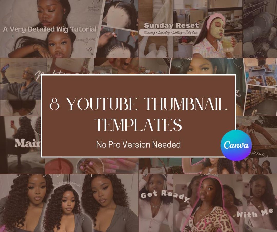 Youtube Thumbnail Templates: Editable Canva Designs - Etsy