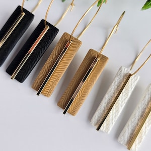 Olivia | Black Polymer Clay Earring, Hoop Clay Earrings, Lightweight Earrings, Gift for Her ...