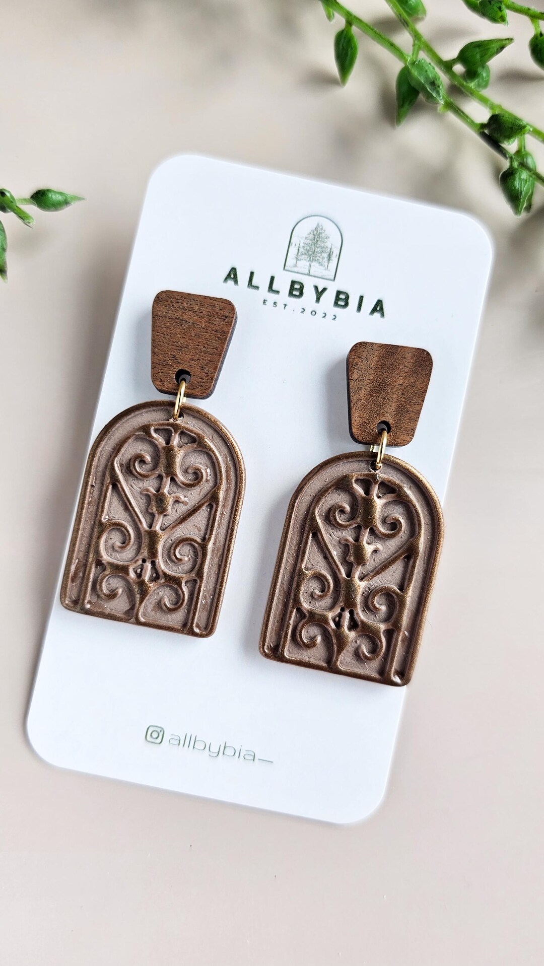Mocha Polymer Clay Earrings Lightweight Dangles Statement Jewelry Gift ...