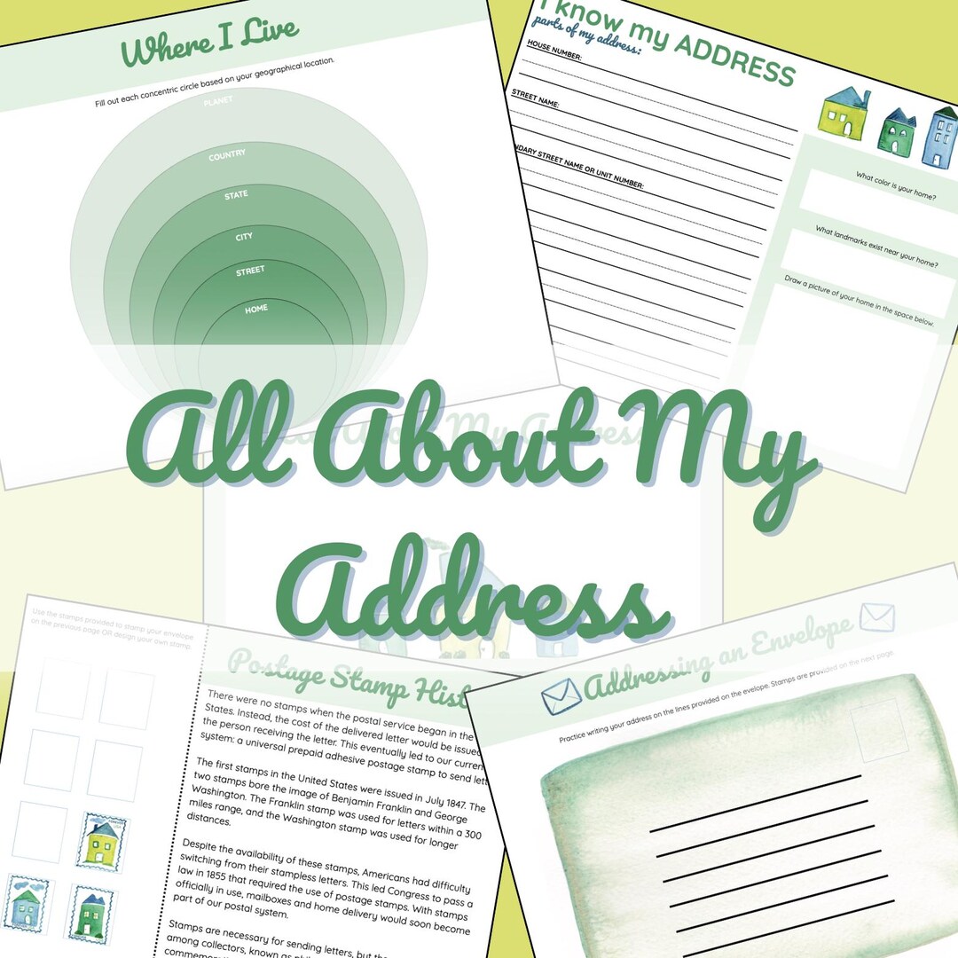 All About My Address | Printable Homeschool Handout | I Know My Address ...