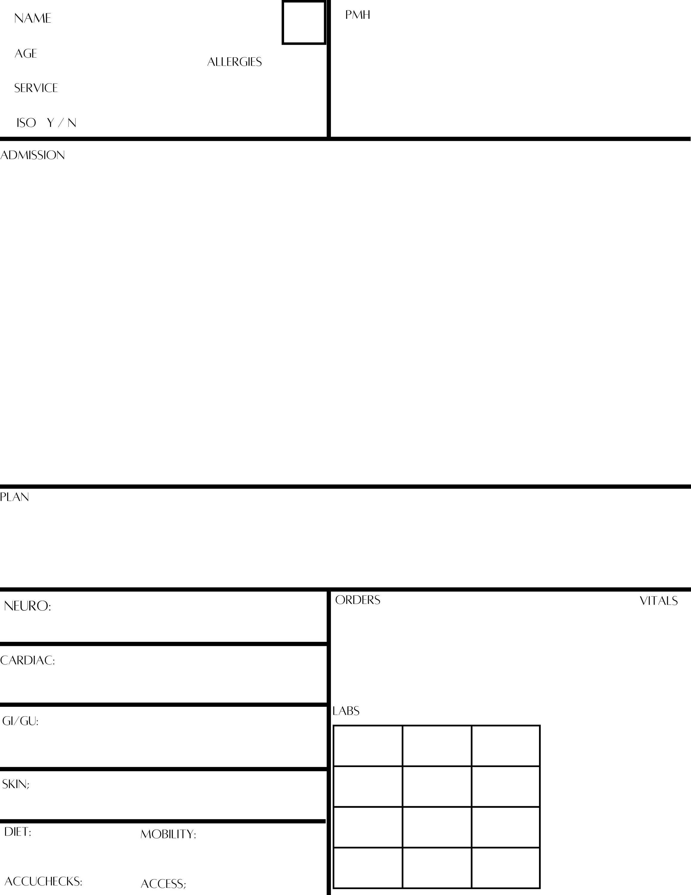 Nursing Report Sheets Simple Report Sheets Printable Nurse - Etsy