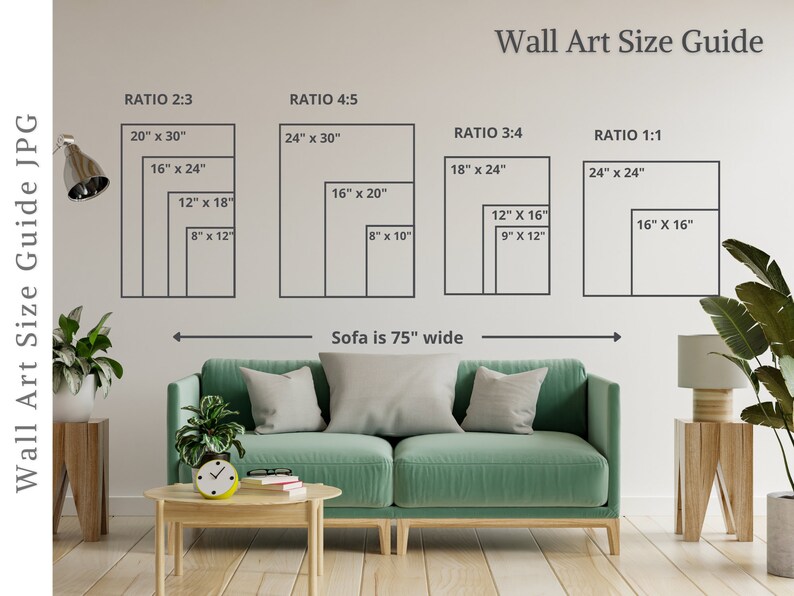 Wall Art Size Guide Wall Size Comparison Chart Print Size - Etsy Australia