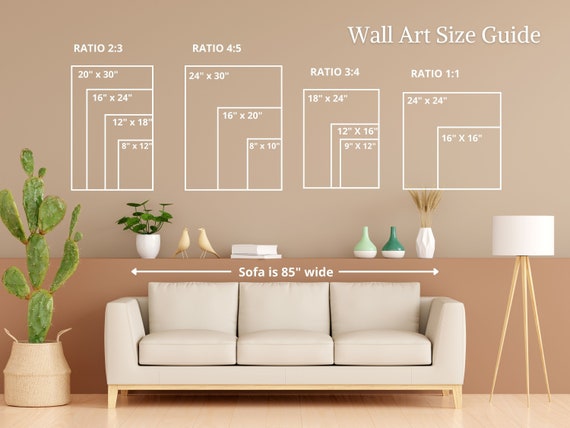 Wall Art Size Guide Wall Size Comparison Chart Print Size Etsy Uk