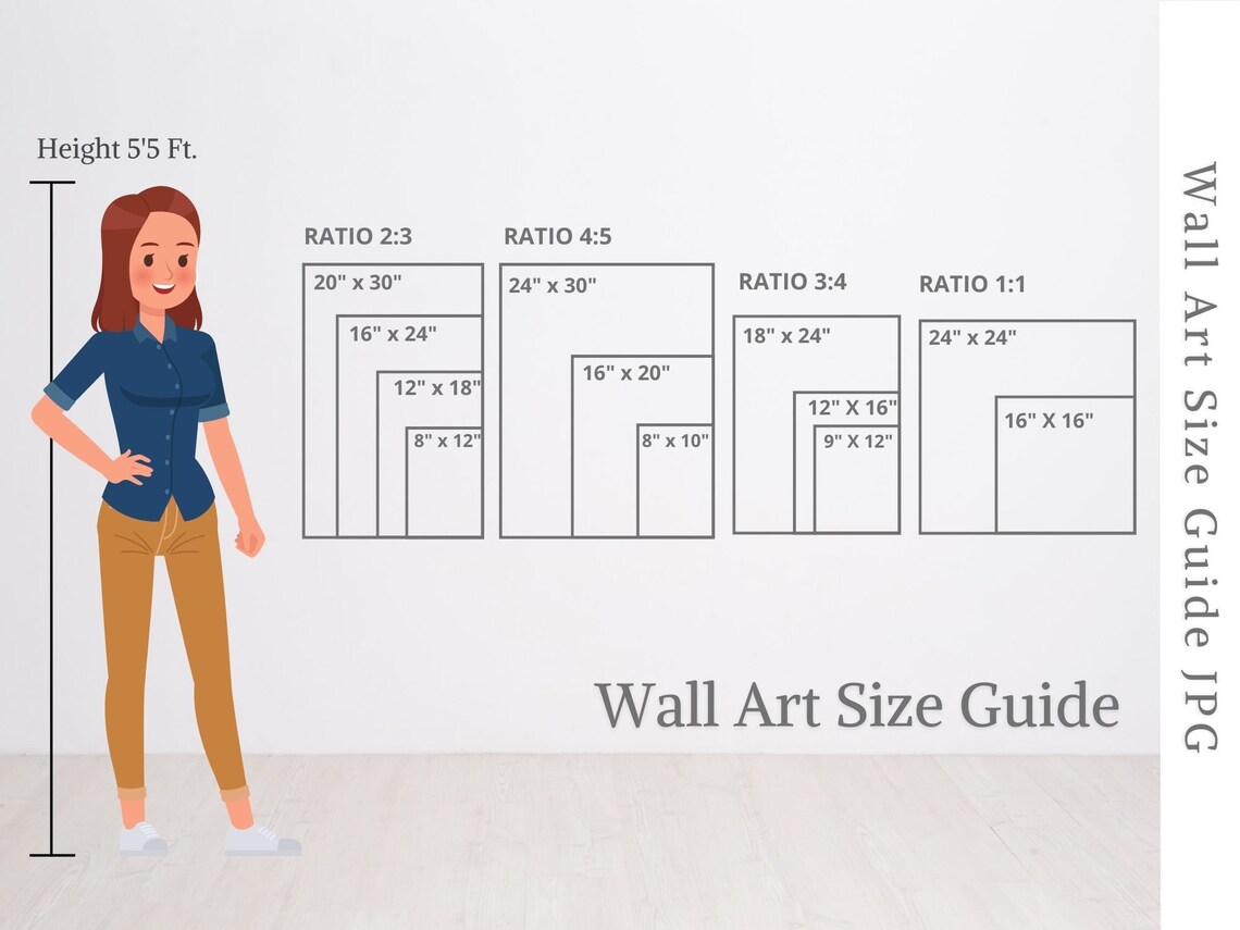 Wall Art Size Guide Wall Size Comparison Chart Print Size - Etsy