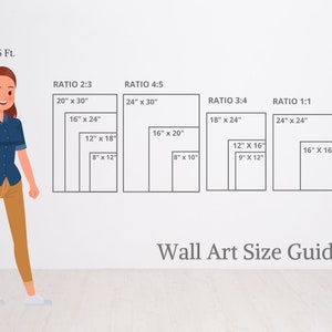 Wall Art Size Guide Wall Size Comparison Chart Print Size - Etsy