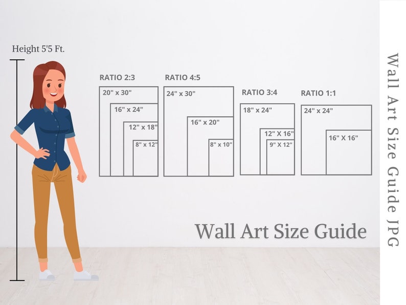 Wall Art Size Guide Wall Size Comparison Chart Print Size - Etsy