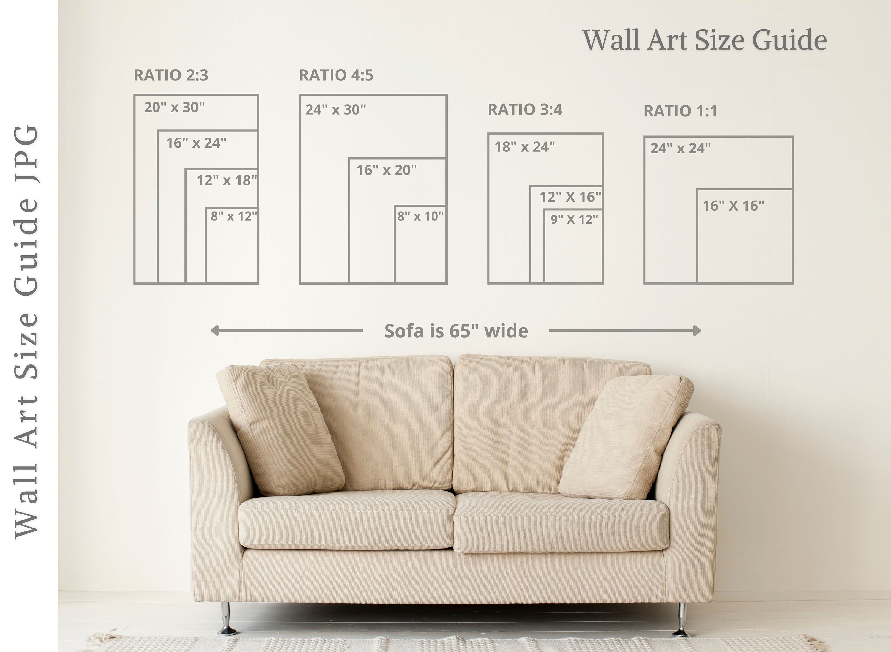 Wall Art Size Guide Wall Size Comparison Chart Print Size - Etsy Australia