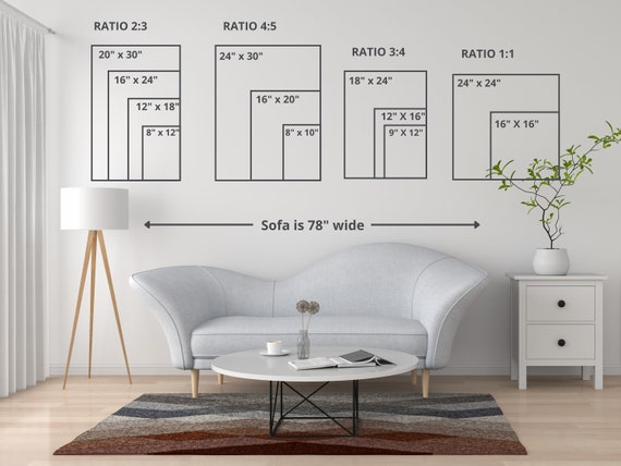 Wall Art Size Guide Wall Size Comparison Chart Print Size - Etsy