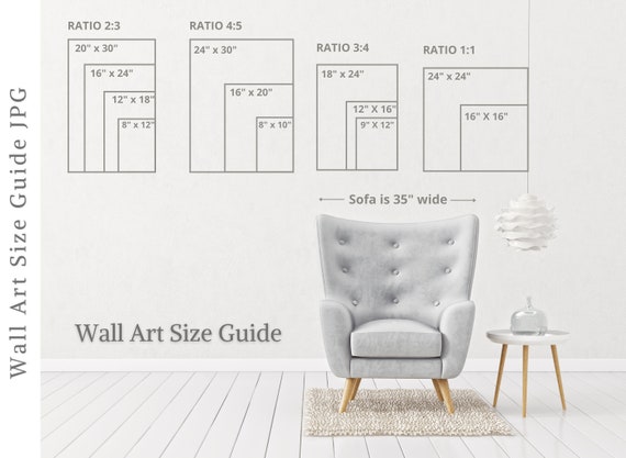 Wall Art Size Guide Wall Size Comparison Chart Print Size - Etsy