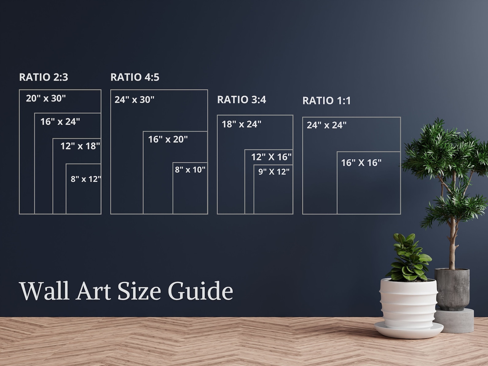 Wall Art Size Guide Wall Size Comparison Chart Print Size Etsy Norway