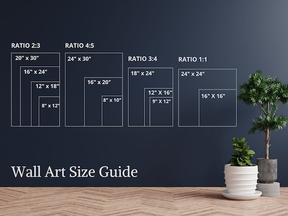 Wall Art Size Guide Wall Size Comparison Chart Print Size - Etsy
