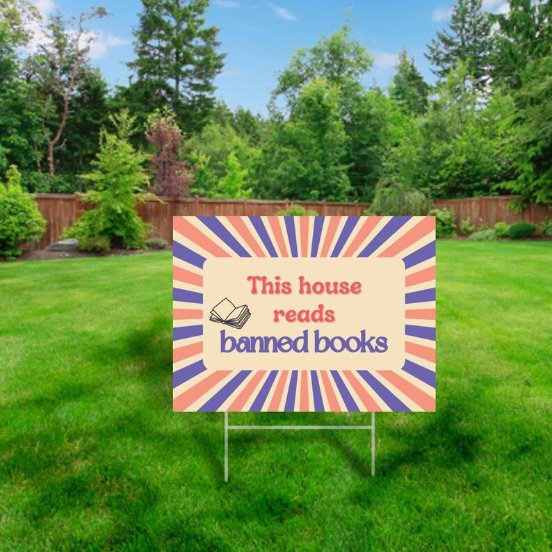 Banned Books - Yard Sign - Double Sided - H Stick Included - 24 Inches ...