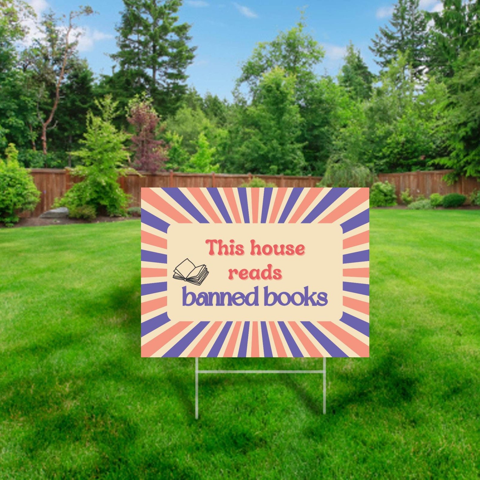 Banned Books - Yard Sign - Double Sided - H Stick Included - 24 Inches ...
