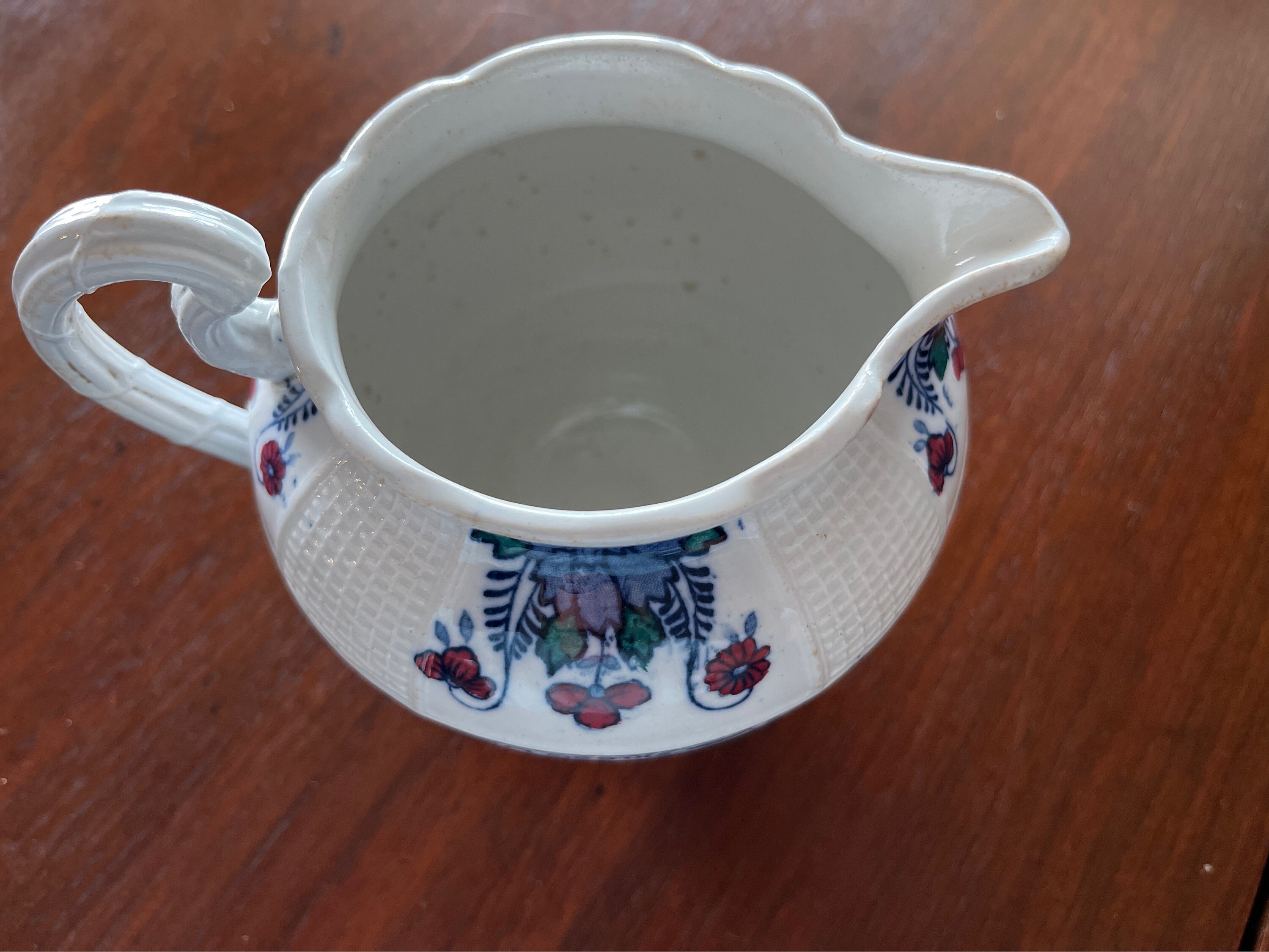 Wedgwood Etruria Saxon England A5709 Blue and White Pitcher With Floral ...