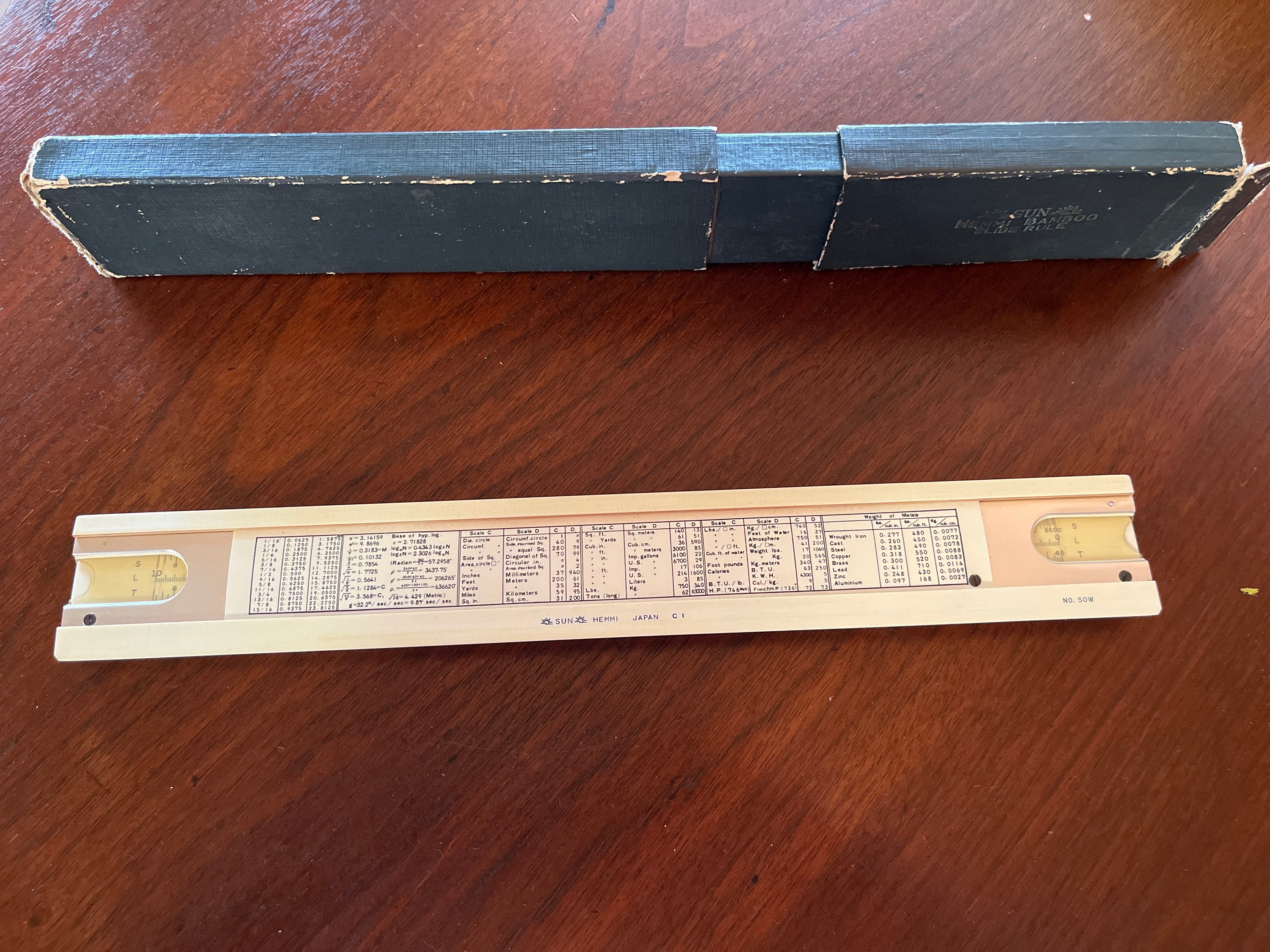 Vintage Sun Hemmi Bamboo Slide Ruler 50W - Etsy
