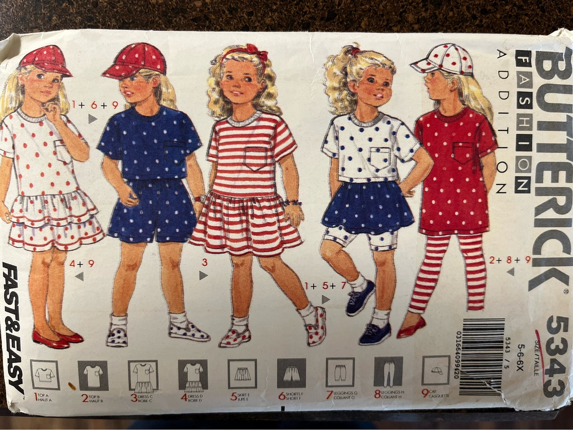 Vintage 1990's Sewing Pattern Butterick 5343 Fast and Easy Fashion ...