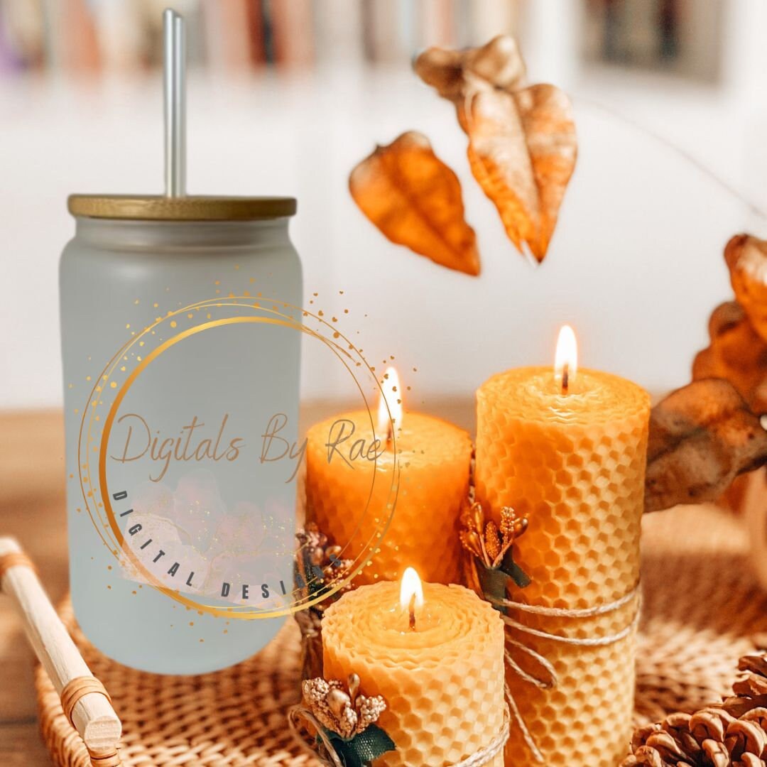 Libby Frosted Glass Tumbler Mockup Bamboo Lid Cup Mock-up Sublimation ...