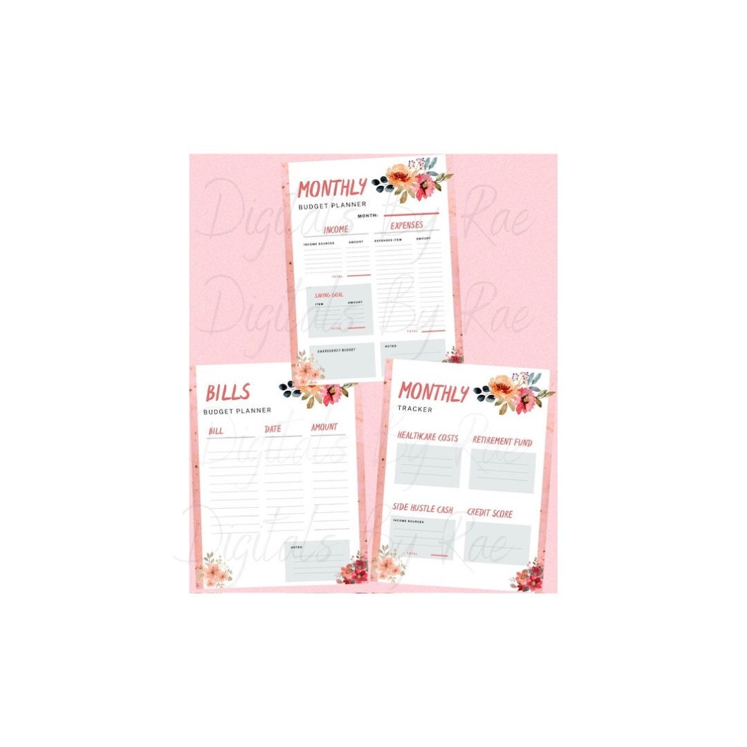 Monthly Budget Planner Printable Financial Journal Monthly Budget Sheet ...