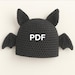 Crochet Bat Hat Pattern: 3D Wings & Ears, Baby to Adult (PDF Download ...