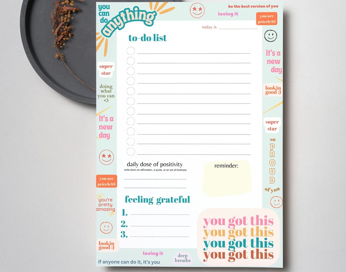Motivational To-do List Notepad: You Got This Printable (digital ...