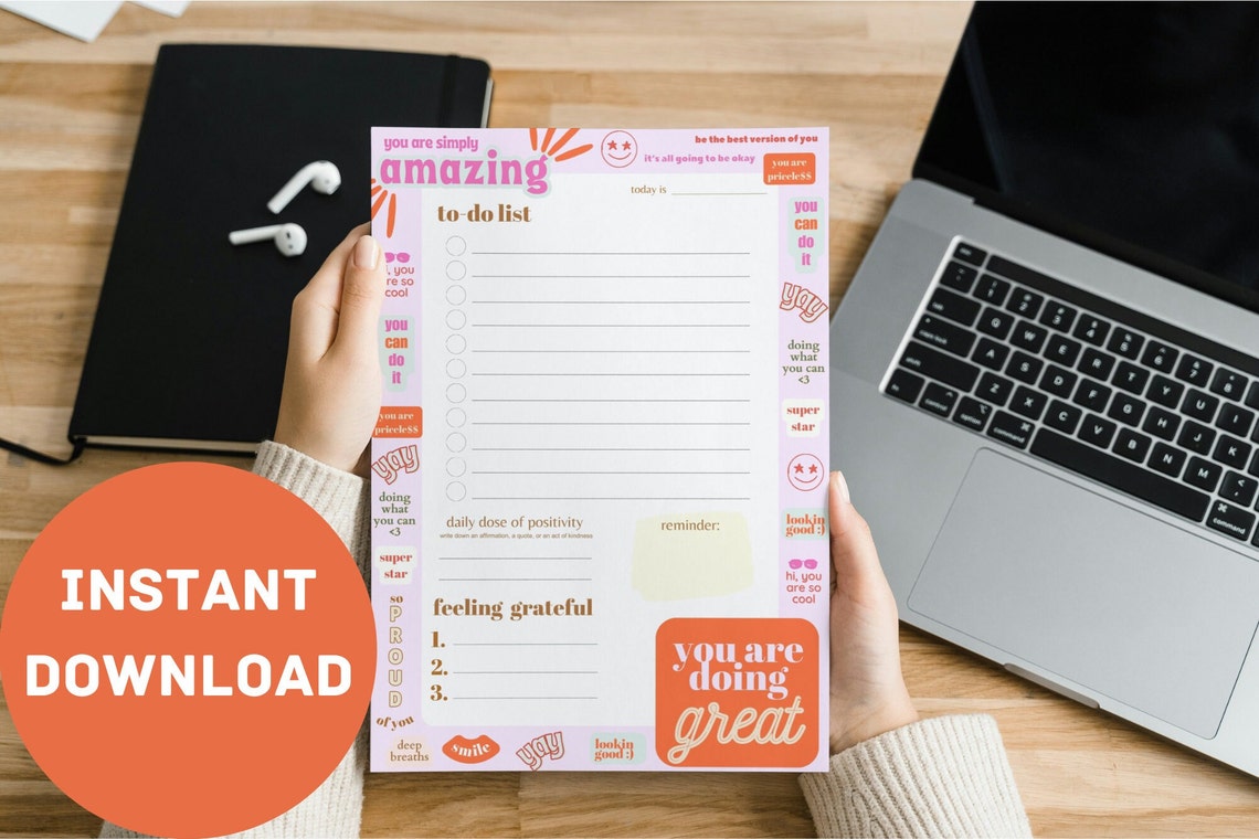 You Are Amazing Notepad, Printable Notepad, Motivational Notepad ...
