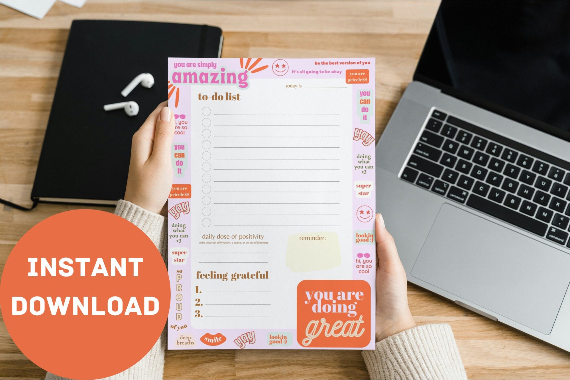 You Are Amazing Notepad, Printable Notepad, Motivational Notepad ...