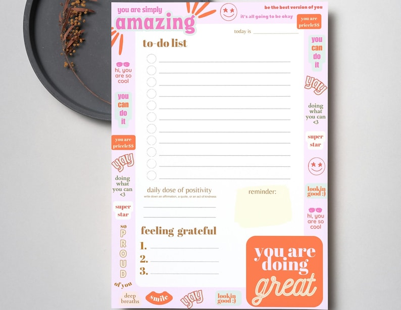 You Are Amazing Notepad, Printable Notepad, Motivational Notepad, Instant Download - Etsy