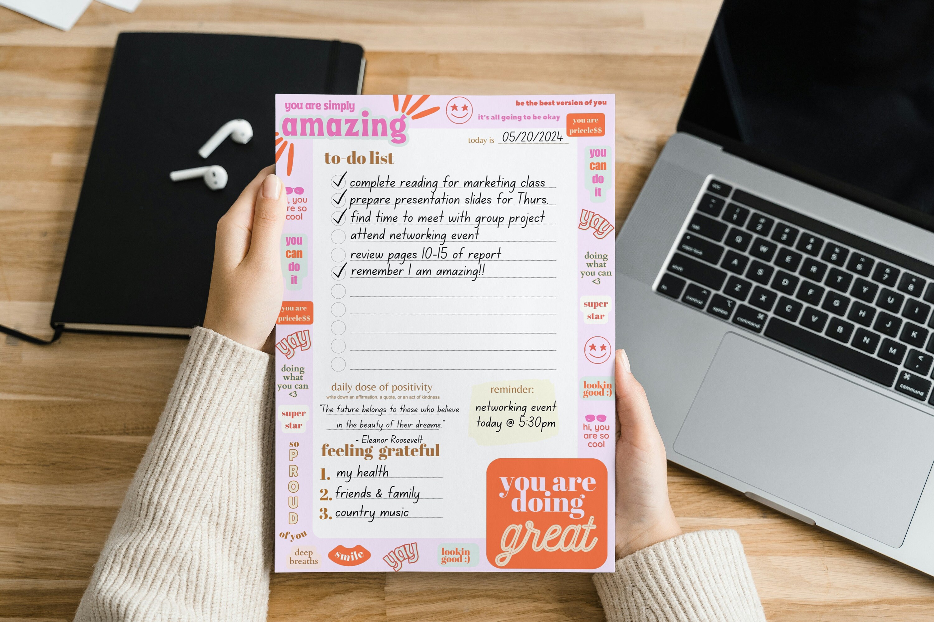 You Are Amazing Notepad, Printable Notepad, Motivational Notepad ...