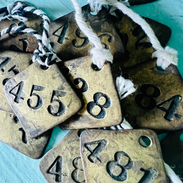 Brass Number Tags - Etsy