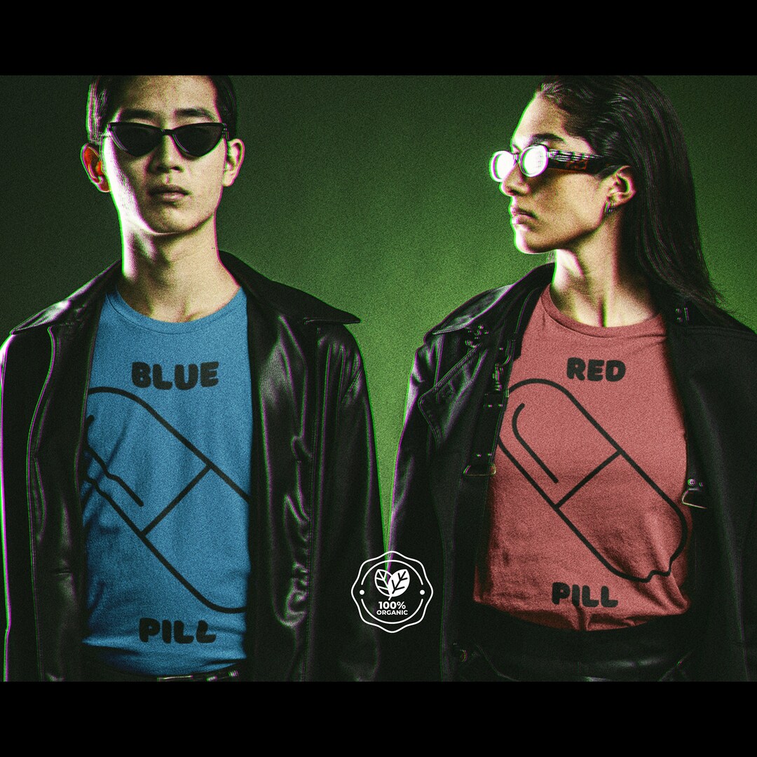 Organic Blue Pill Red Pill Spooky Season Shirt, Couples Halloween ...