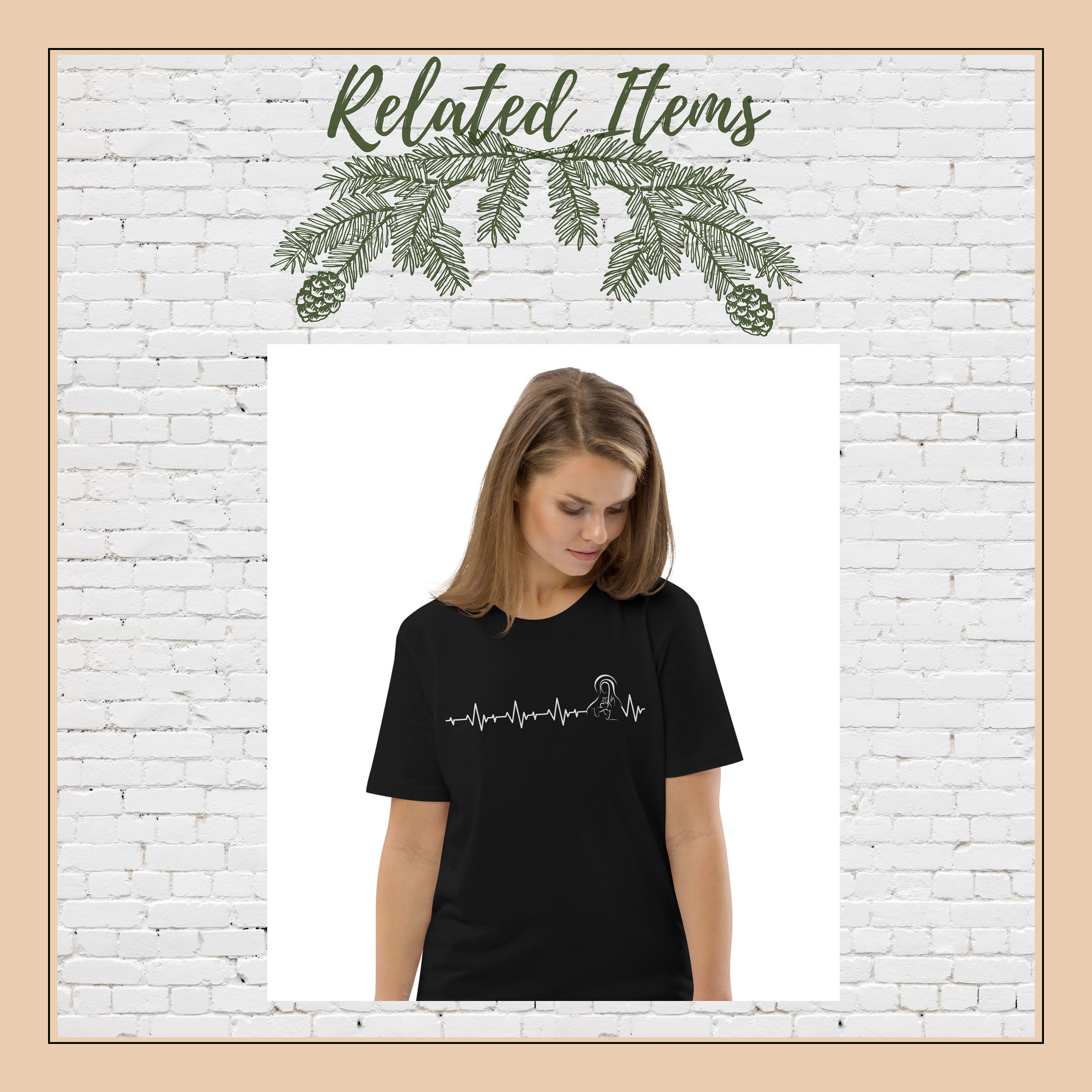 Sustainable Grey Virgin Mary EKG T-shirt, Madonna T Shirt, Recycled ...