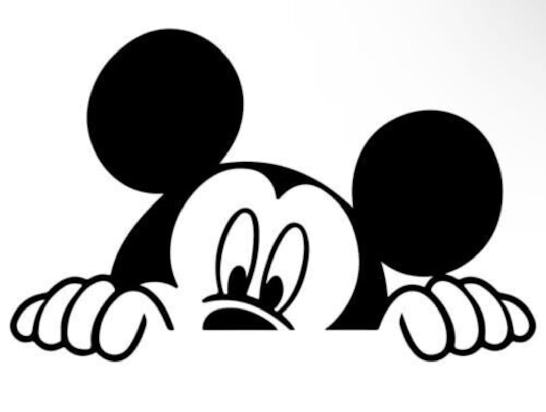 Peeking Mickey Mouse Vinyl Sticker Decal 4x4 You Choose Color Car ...