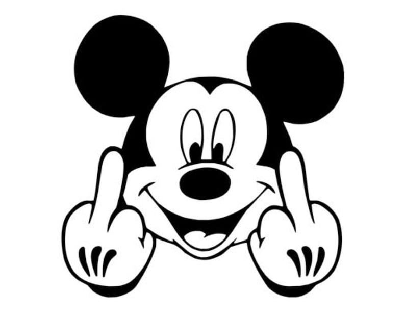 Mickey Mouse Middle Finger Vinyl Decal Car Truck Window Sticker ALL ...