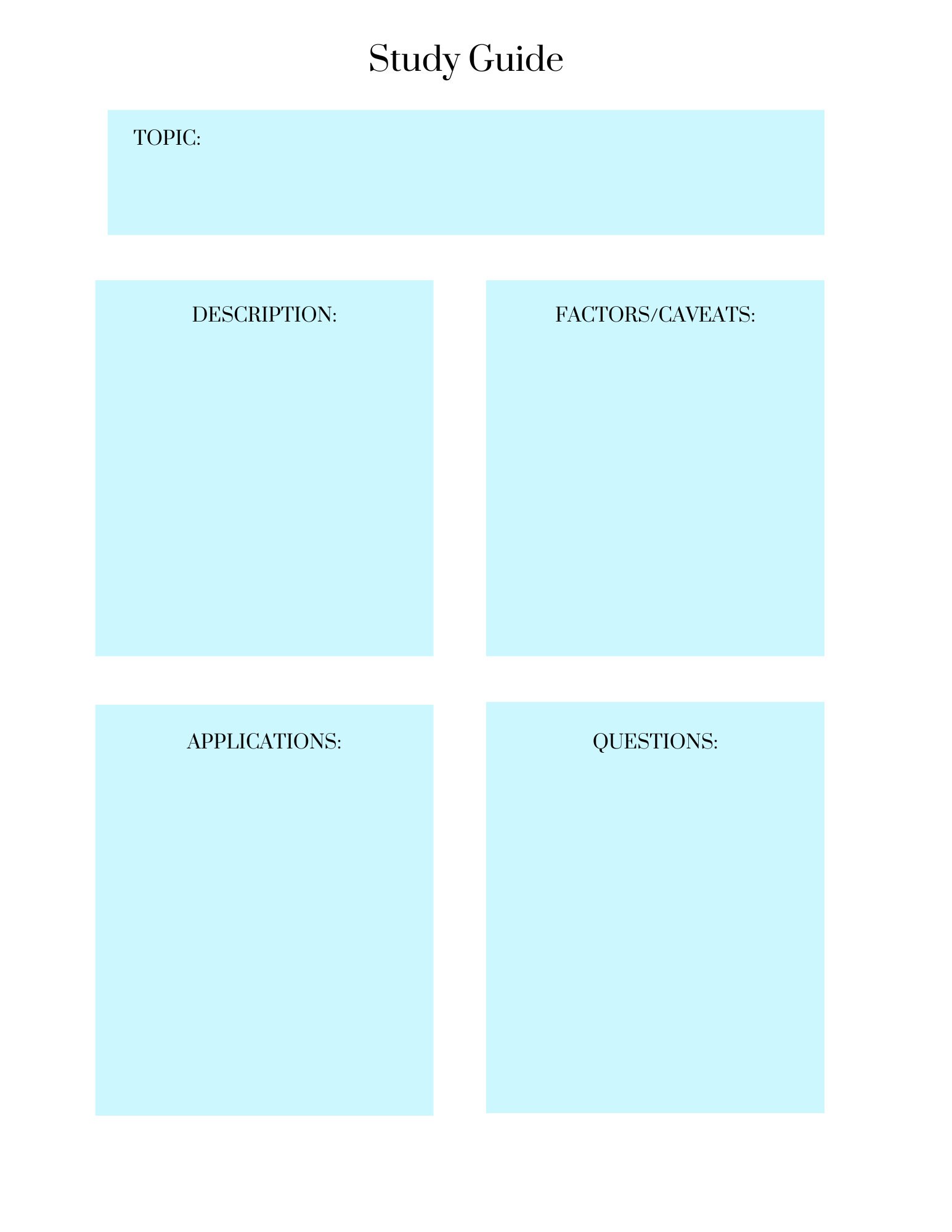 Daily Study Guide, 2-one Page Guides, Back to School Study Guide, Study ...