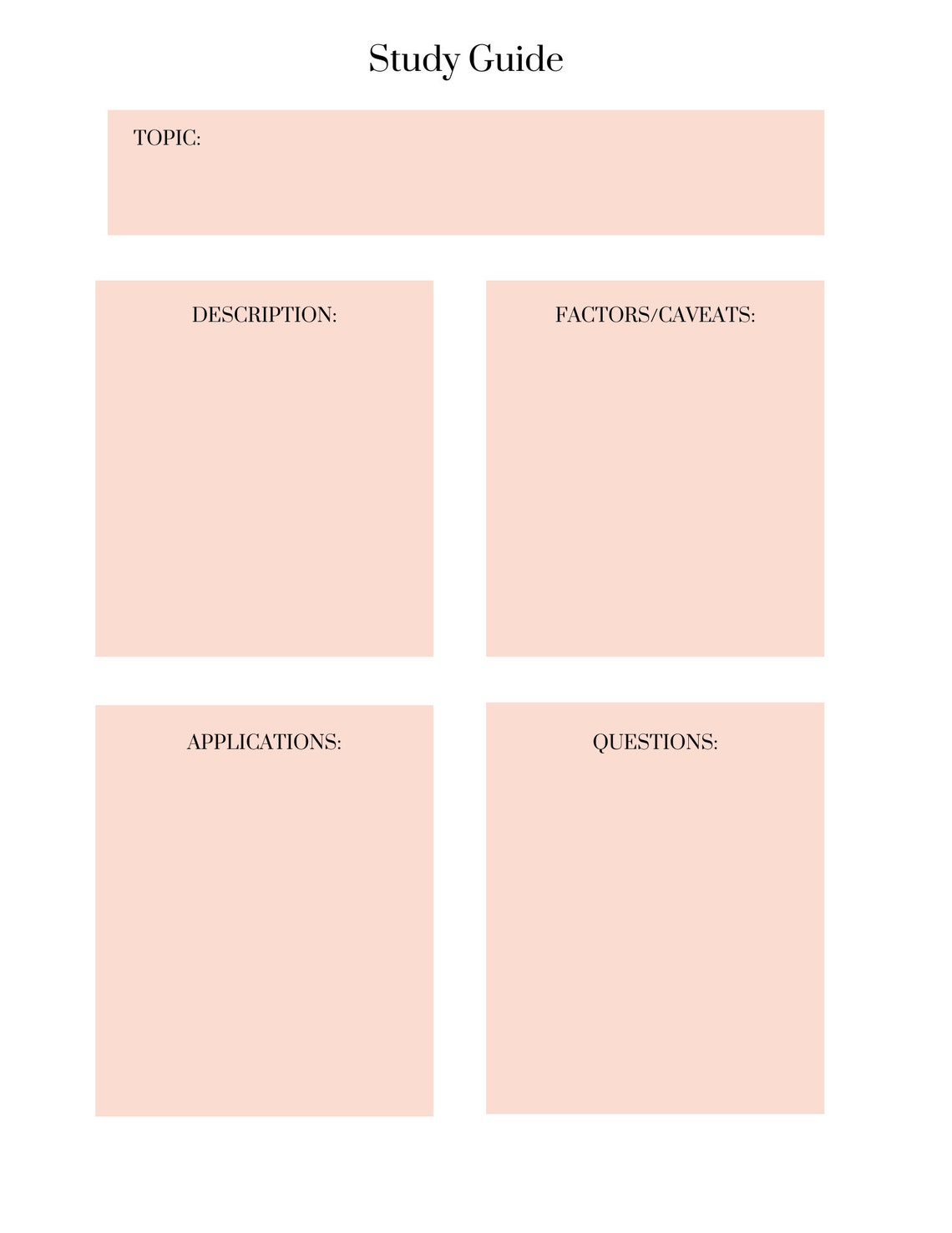 Daily Study Guide, 2-one Page Guides, Back to School Study Guide, Study ...