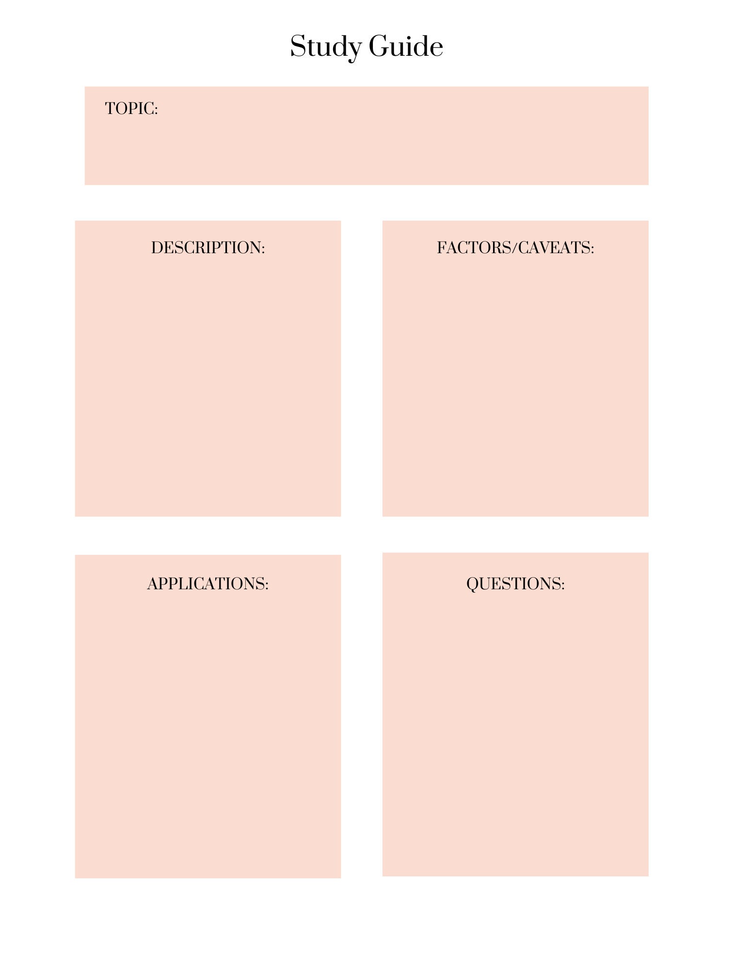 Daily Study Guide, 2-one Page Guides, Back to School Study Guide, Study ...