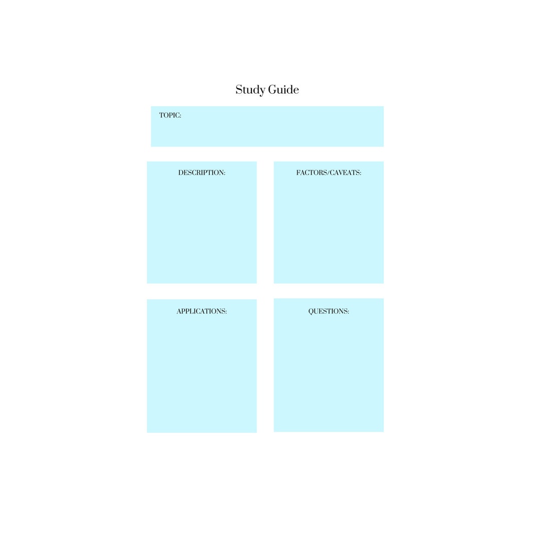 Daily Study Guide, 2-one Page Guides, Back to School Study Guide, Study ...